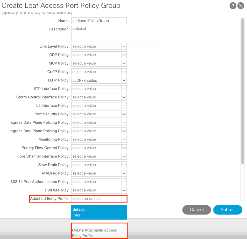Configuring In-Band Management Connectivity in ACI – How to ACI